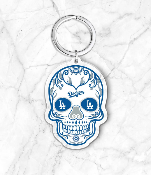 LA Dodgers Sugar Skull Keychain - Craze Fashion