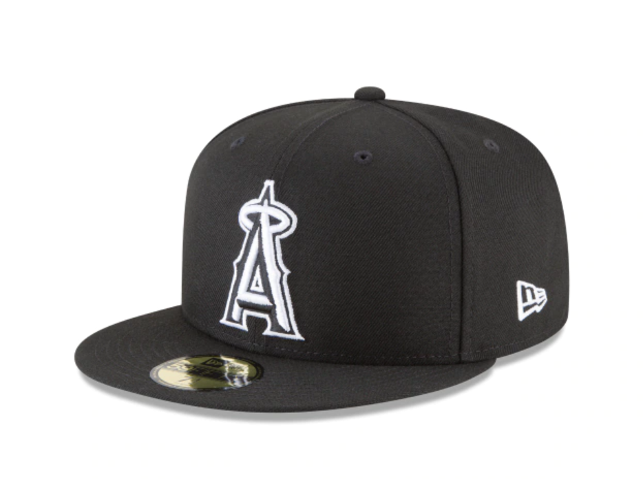 LA Angels Black White Fitted Cap - Craze Fashion